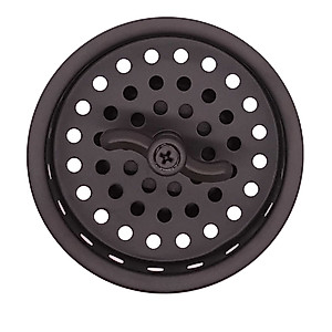 Westbrass CO2195S-12 Combo Pack 3-1/2" Wing Nut Twist Style Large Basket Extra-Deep Collar Kitchen Sink Waste Disposal Flange with Strainer Stopper, Oil Rubbed Bronze