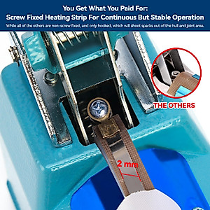 LinsnField Sealer Pro, Patented 8inch Impulse Heat Bag Sealer, 2mm Sealing Width Poly Bag Seal Machine, 2 Replacement Kits 2 Fuses Included, Blue