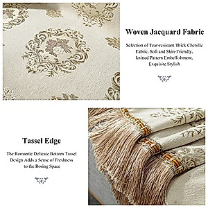 STACYPIK Retro Woven Jacquard Boho Couch Cover for Dogs,Victorian Tassel Sofa Cover,Pets Furniture Cover Protector for 2 Cushion Futon Loveseat Sofa Stylish Throws Cover Blankets Easy Install-71x118IN