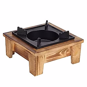 BBQ Alcohol Stove Wooden Shelf, Portable Barbecue Alcohol Oven Stove Furnace Kitchenware Cooking Utensil for Outdoor Picnic