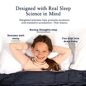 Luna Luxe Cotton Weighted Blanket Kids - Premium Soft Weighted Blanket for Kids - Travel Blanket [10lbs - Twin - 41" x 60"] [Dark Grey]