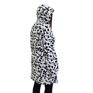 The Nightmare Before Christmas Jack Skellington Adult Plush Hooded Fleece Robe (Small/Medium, White)