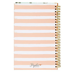 Pipilo Press Blank Recipe Book to Write Your Own Recipes, 120 Pages, 8 Sections, Floral and Orange Theme, Laminated Hardcover (5.5 x 8.5 In)