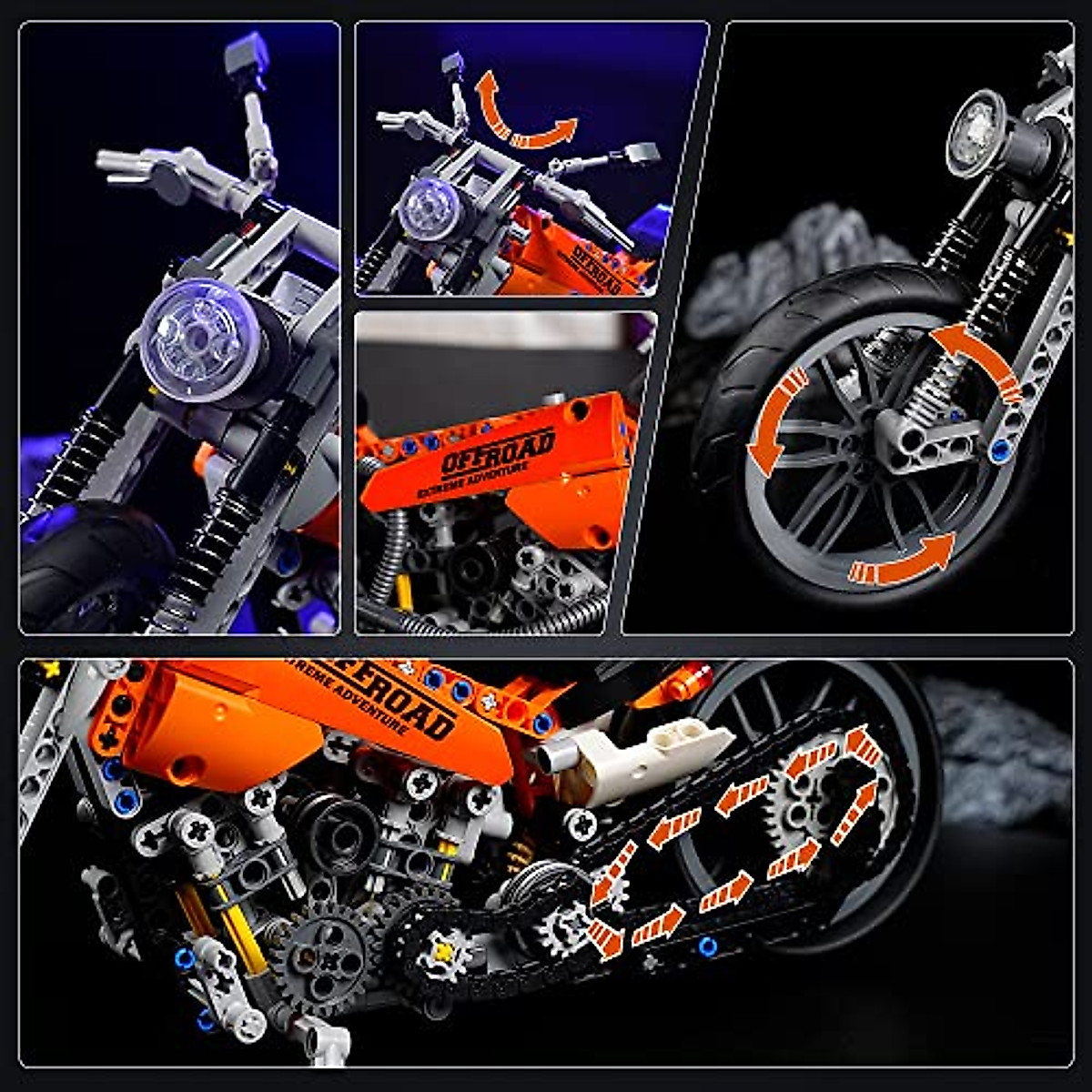 HOGOKIDS Motorcycle Building Block Set - 436 PCS Collectible Motorcycle Display Model, STEM Tech Motorbike Toy Collection Brick Kit, Birthday Gift for Adults Kids Boys Ages 6 7 8 9 10 11 12+ Years Old