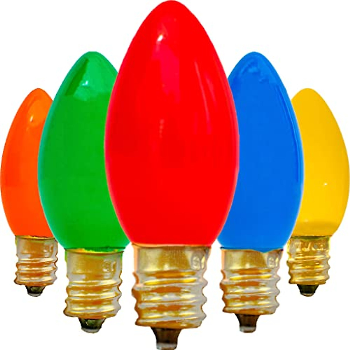 Multi-Color Christmas Lights Solid Color Ceramic Flashing Twinkle Bulbs C9 E17 Indoor Outdoor