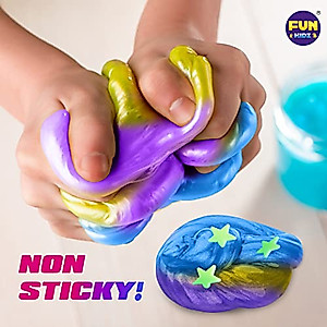 Toy Galaxy Slime Kit for Boys Girls 10-12, FunKidz Ultimate Fluffy Slime Making Kit for Kids Ages 8-10 D.I.Y. Glow, Galactic, Fun Slime Gifts