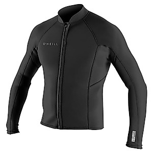 O'Neill Men's Reactor-2 1.5mm Front Zip Long Sleeve Jacket, Black, Medium