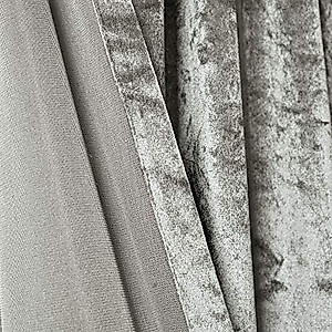 Lush Decor, Silver Velvet Dream Solid Color Luxury Shimmery Window Curtain Panel Set (Pair), 84” x 40