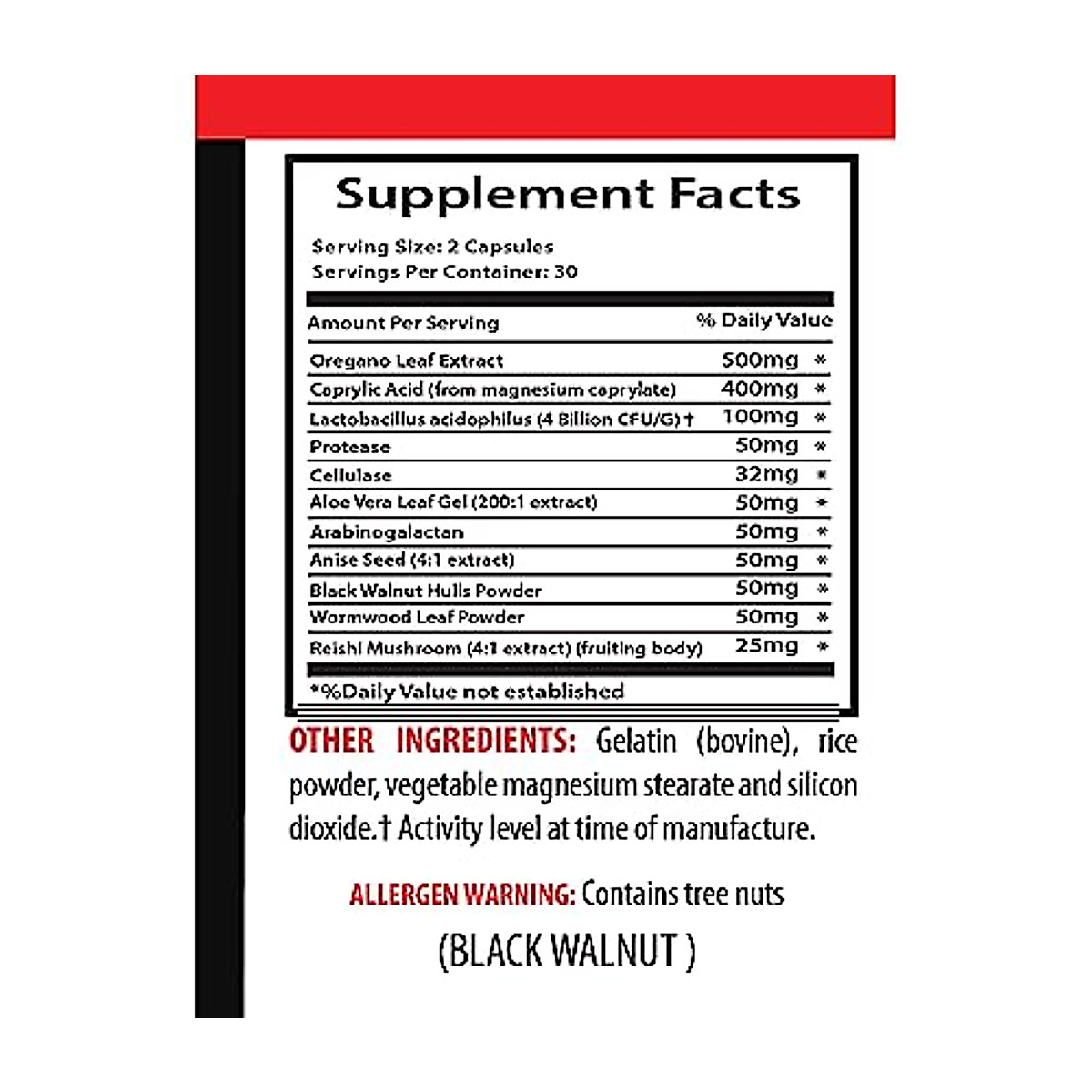 Aloe Vera Leaf, oregano oil capsules - CANDIDA AWAY COMPLEX - gut flora complex standard process, wormwood vitamin, wormwood supplement capsules, Black Walnut Hulls Powder - 2 Bottle 120 Capsules