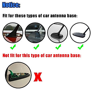 Possbay Universal Car Shark Fin Antenna AM/FM Signal Roof Aerial for Auto SUV Truck Offroad with Adhesive Base (Black)