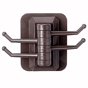 Satiable Creative Rotatable Wall Hooks Sticky Hook with 4 Hooks, Bathroom Kitchen Heavy Duty Self Adhesive Hooks Utility Hooks Punch-Free Hanging Rack Folding Hook Organizer Accessories