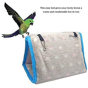 QINGSHENG 1pcs Parrot Nest Plush Snuggle Bird,Bird Nest House Bed,Parrot Finch Cage Snuggle Hut Hideaway(22x14x18cm/8.6x5.5x7in)