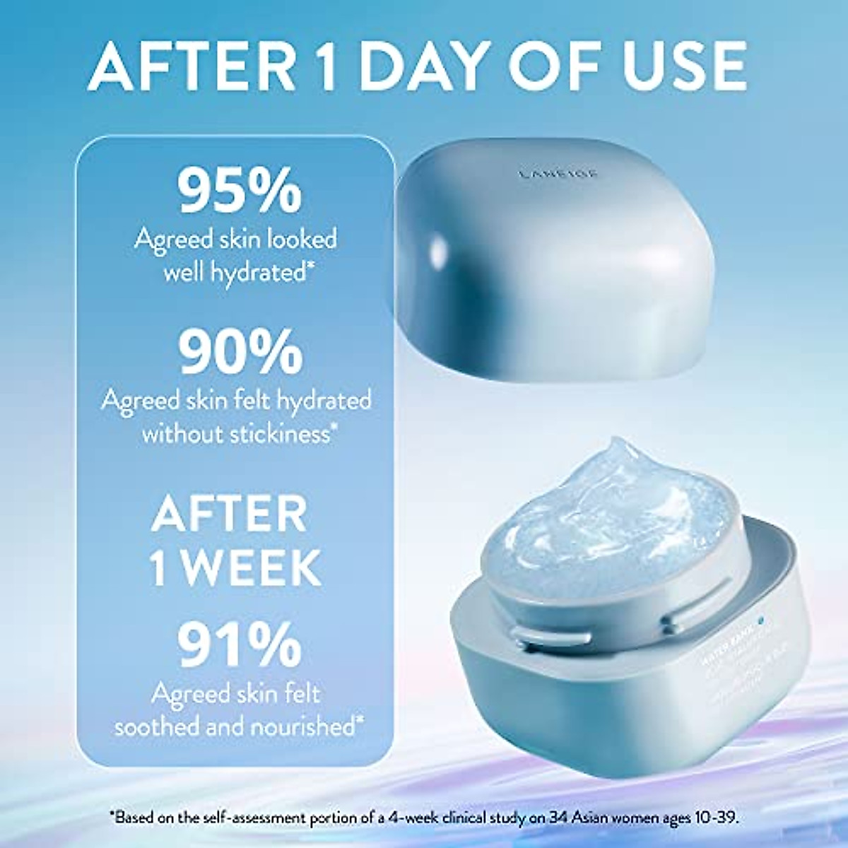 LANEIGE Water Bank Blue Hyaluronic Gel Moisturizer: Hydrate and Visibly Soothe, 1.6 fl. oz.