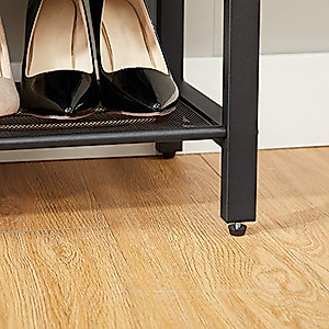 VASAGLE 6-Tier Shoe Rack, Shoe Organizer for Closet, Entryway, 24-30 Pairs of Shoes, Large Shoe Rack Organizer with 5 Metal Mesh Shelves, 11.8 x 39.4 x 43.3 Inches, Rustic Brown and Black ULBS016B01