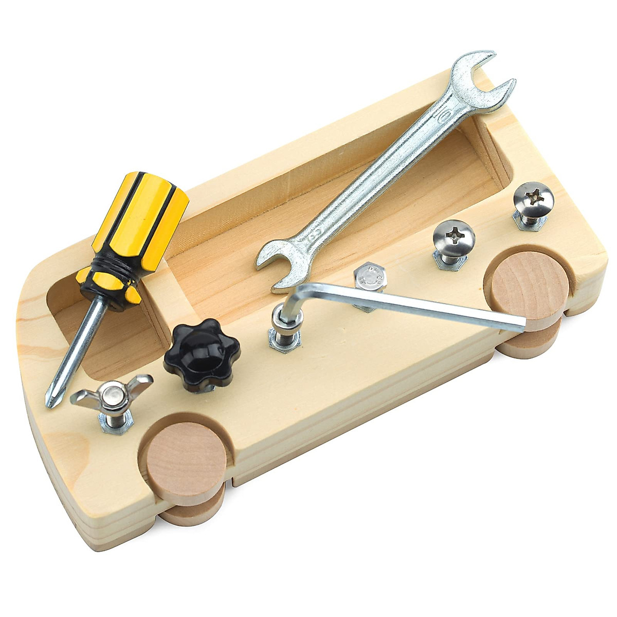 Dageely Montessori Wooden Screw Driver Board Set for Kids, Basic Life Skills Educational Learning Toy for 3 4 5 Year Old Kids and Toddlers Preschool, Classroom Wooden Sensory Toys