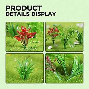 Yetaha 90 Pcs Mini Model Trees Plants, Miniature Plants Green Shrubs Bush Model Artificial Plants for Train Scenery Railway Sand Architecture Craft DIY Landscape Dollhouse Cake Topper Decor