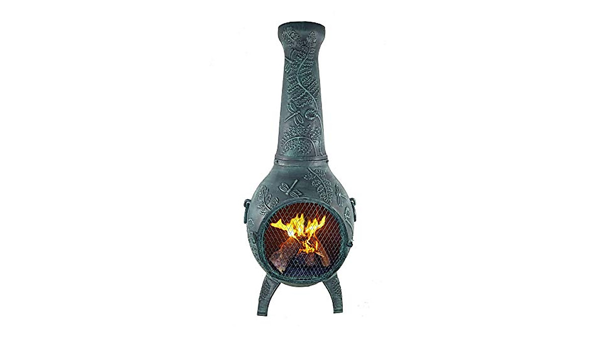 Blue Rooster Dragonfly Chiminea - Cast Aluminum Design