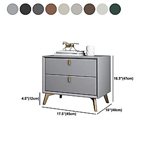 Solid Wood Nightstand with 2 Drawer Bedside Table Modern End Side Table Side Bed Table with Sliding Drawer Metal Legs Modern Bedside Table e Sofa End Side Table, A