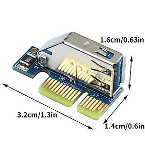 PCIe to PCI Adapter Card,PCI Express x1 to PCI Single/Double Converter,PCI-e Extender Card with USB3.0 Cable for Desktop Sound Card (PCIe to Single PCI Slot)