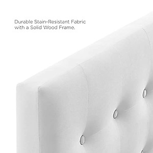 Modway Emily Full Biscuit Tufted Performance Velvet Headboard, White