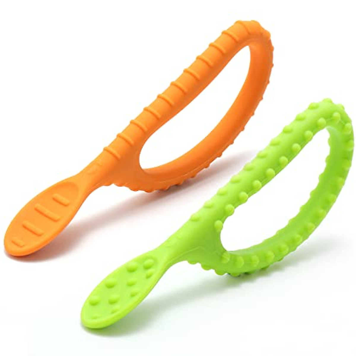 Special Supplies Duo Spoon Loops Oral Motor Therapy Tools, 2 Pack, Textured Stimulation and Sensory Input Treatment for Babies, Toddlers or Kids, BPA Free Silicone with Flexible, Easy Handle