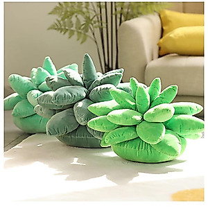 Evaner 3D Succulents Cactus Pillow, Cute Succulents, for Garden or Green Lovers Baby Green Plant Throw Pillows for Bedroom Room Home Decoration Novelty Plush Cushion,Blue
