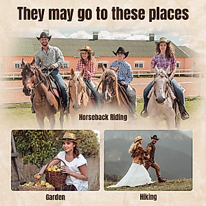 Simplicity Cowboy Hat for Women Western Straw Cowboy Cowgirl Hats for Women Western Cowboy Hats for Men Button Band Beige