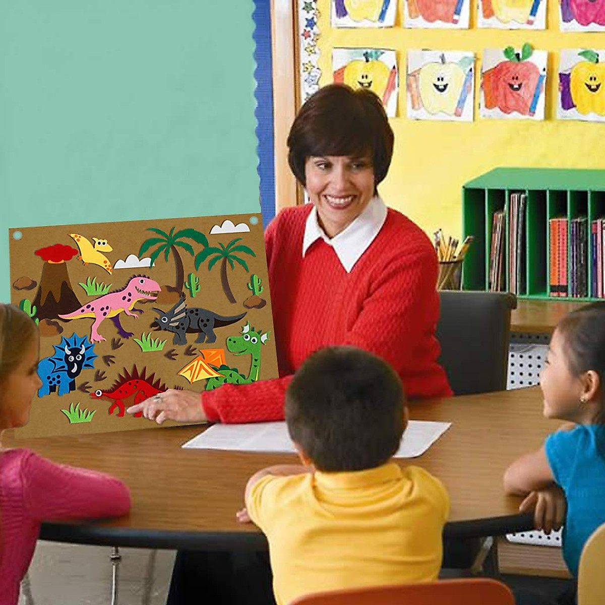 Craftstory Farm Animals Dinosaur Stories Felt Board for Toddlers Preschool Learning Activities, Classroom Must Have Sensory Wall Craft Toy Gifts for Toddlers Homeschool Supplies, 3 Pack