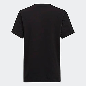 adidas Boys' Soccer Logo Tee, Black, X-Large
