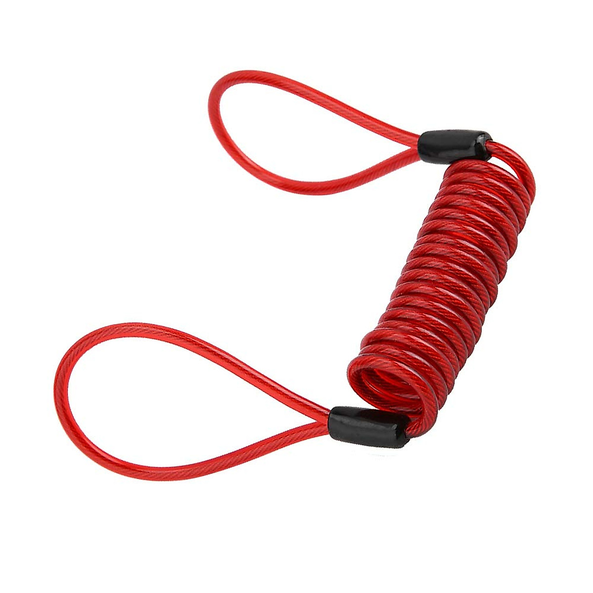 PVC Anti Theft Motorcycle Disc Brake Lock Reminder Coil Cable Warning Rope Red