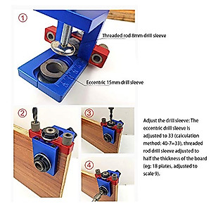 MISNODE 3 in 1 Woodworking Hole Positioner Aluminum Alloy Drilling Locator Drill Guide Hole Puncher Set Hole Punch Locator Kit Drilling Jig Tool Accessories for Woodworking