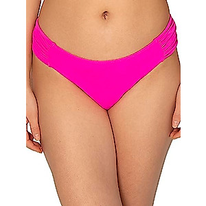 Smart & Sexy womens Secret Side Ruched Bikini Swimsuit Bottoms, Fuchia Sizzle, Medium US