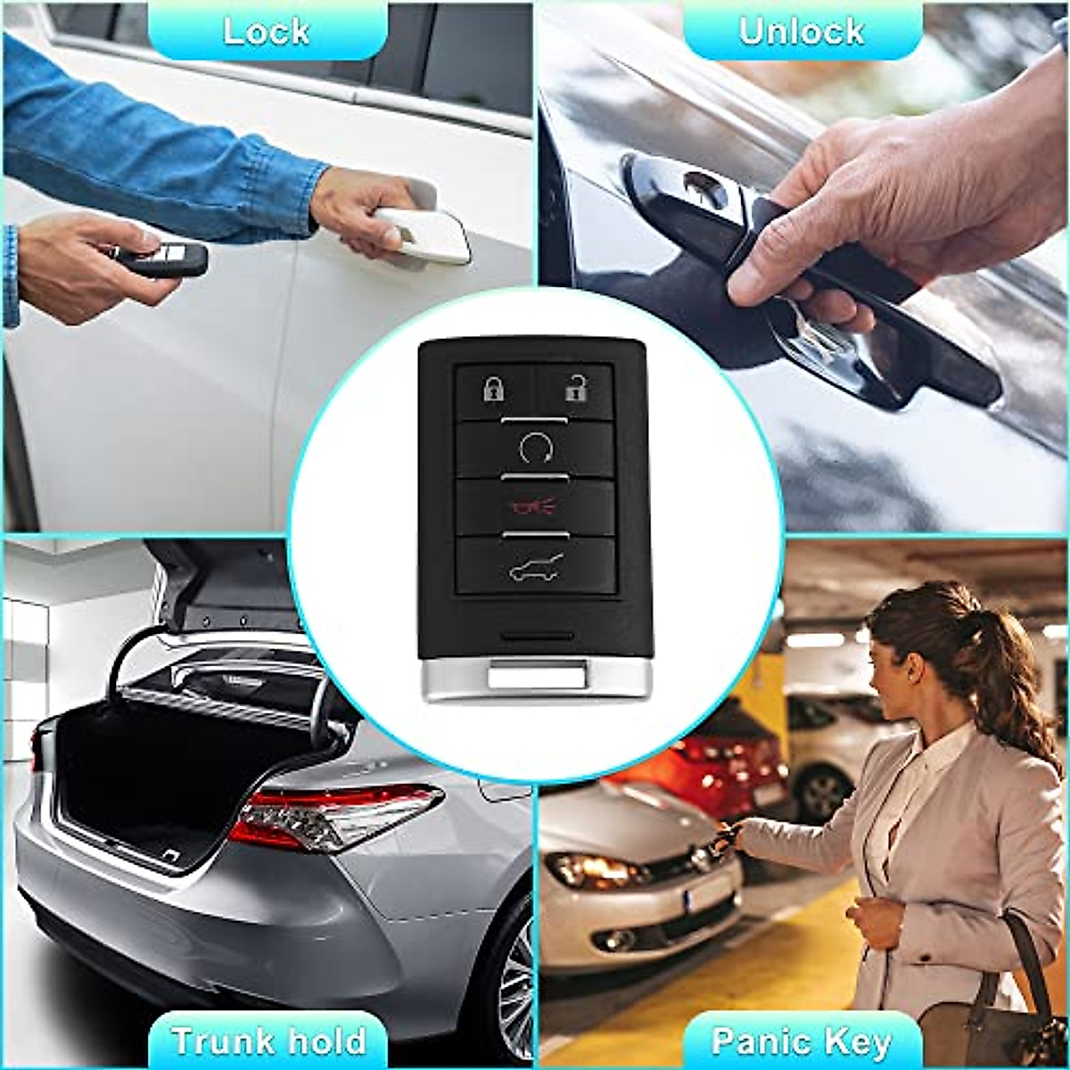 uxcell 2pcs NBG009768T 315Mhz Replacement Keyless Entry Remote Car Key Fob for Cadillac ATS XTS 2013-2014 for Cadillac SRX 2010-2015 2694A-009768T 22865375 13502537