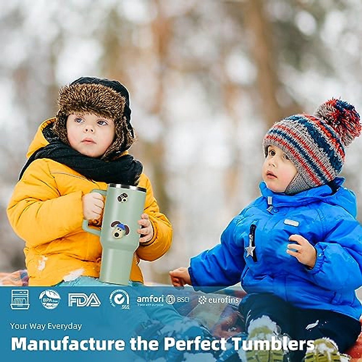 Boraijoe 40 oz Tumbler with Handle and Straw,Reusable Stainless Steel Water Bottle Travel Mug Insulated Cup,Double Wall Vacuum 100% Leak-proof Travel Coffee Mug(Jade Green)