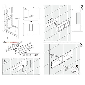 Sunrosa 12 X 36 Inch Shower Niche, Black Wall Niche Stainless Steel Wall Niche NO Tile Needed Recessed Niche Shower for Bathroom Storage, 1 Dividers