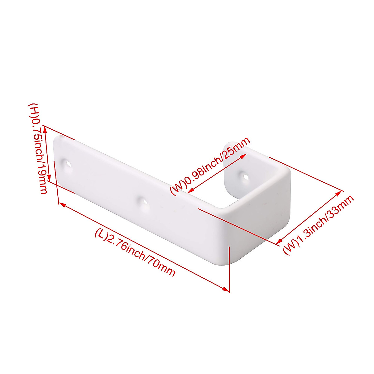 4Pcs White 7-Shaped Plastic Coated Bunk Bed Ladder Hook Bed Ladder Hooks for Bed Hook Tool 25MM