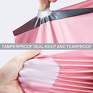 UCGOU Poly Mailers 14.5x19 Inch Light Pink 100 Pack Large Shipping Bags #7 Strong Thick Mailing Envelopes Self Sealing Adhesive Waterproof and Tear Proof Boutique Packaging Postal for Clothing