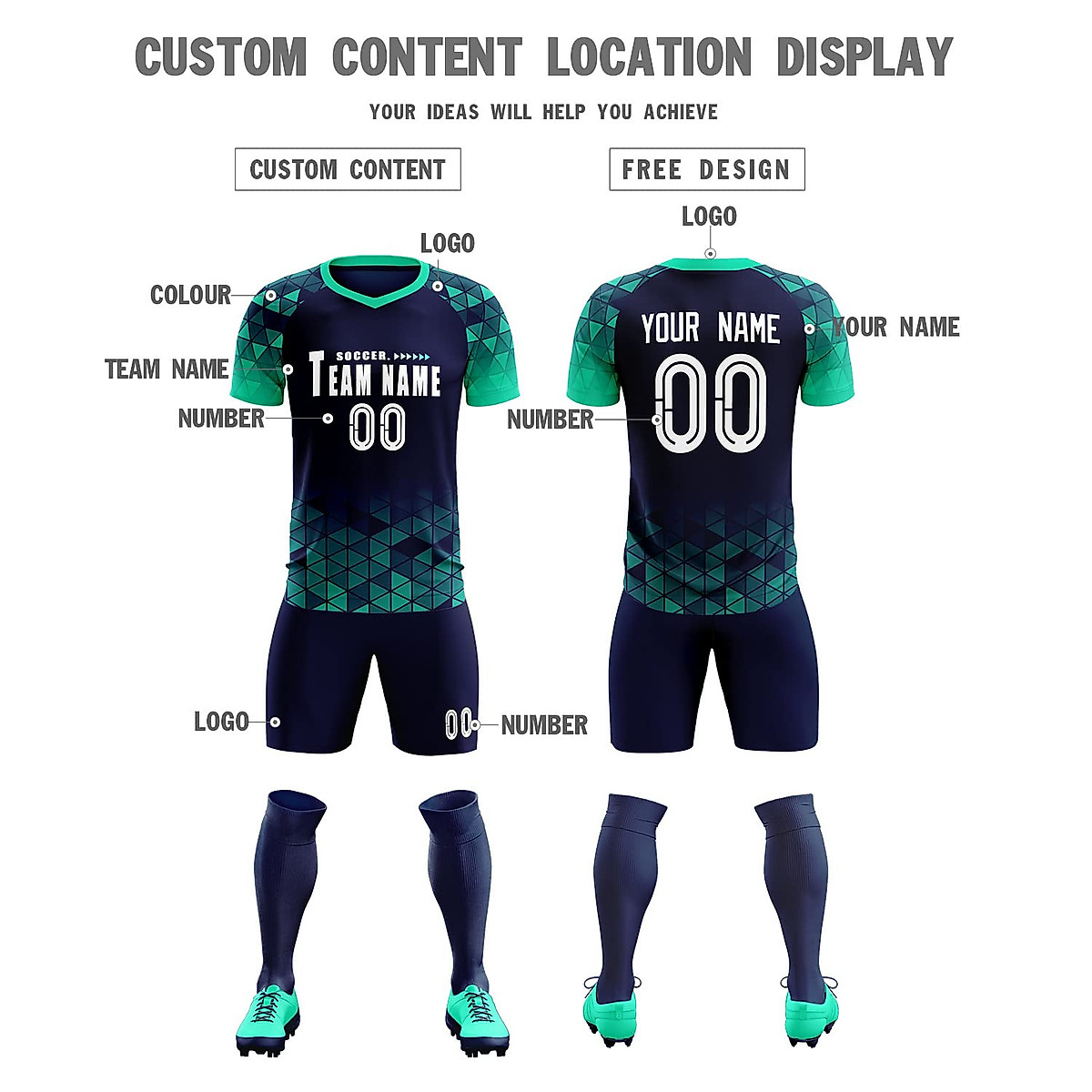 Custom Soccer Jersey Name Number Sports Team Training Uniform Personalized Football Jerseys for Men Women Kids