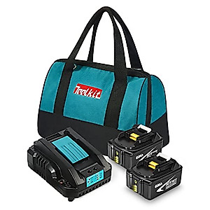 Amityke 6.0Ah Battery Replacement for Makita 18V Battery with One Charger (Including a Tool Bag)
