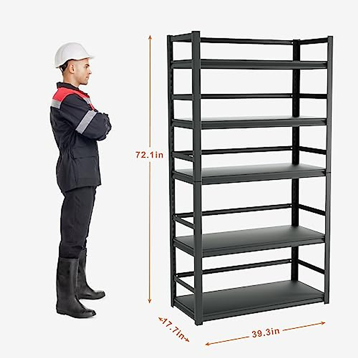 MOLYHOM Heavy Duty Garage Shelving, 5-Tier Industrial Garage Storage Shelves Racks, Adjustable Metal Storage Shelving Units, 72.1" H*39.3" W*17.7" D