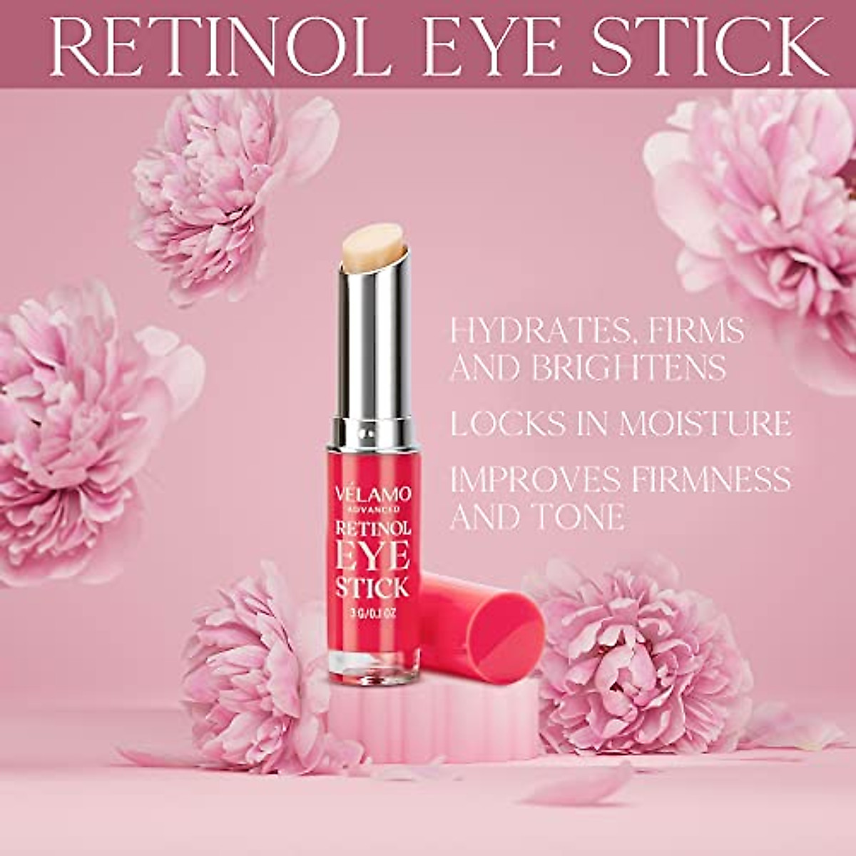 Retinol Eye Stick, Retinol Eye Cream for Dark Circles and Puffiness, Visible Results in 3-4 Weeks, Under Eye Cream Anti Aging, Eye Brightener Stick, Eye Cream for Wrinkles, Brightening Eye Cream for Puffiness and Bags under Eyes, Brightening Eye Balm Redu