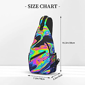 Psychedelic Trippy Sling Backpack,Casual Crossbody Shoulder Backpack Sling Bag Chest Daypack for Men Women Sport Hiking Gym