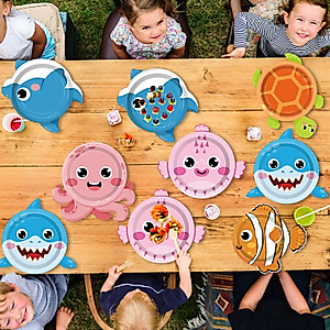 60pcs Ocean Animal Party Paper Plates Sea Animal Shaped Plates Party Supplies Under the Sea Tableware for Kids Boys Girls Birthday Preschool Classroom Underwater Creatures Baby Shower Party Favors 7"
