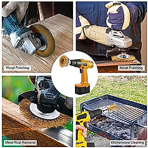 Wire Wheel Brush Cup Brushes Set,23 Pack Steel Wire Brush Kit for Drill 1/4-Inch Shank 0.012-Inch Brass Coated Carbon Crimped for for Polishing,Deburring,Degreasing and Corrosion Removal