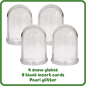 READY 2 LEARN Christmas Crafts - Design Your Own Snow Globes - Set of 4 - Christmas Snow Globes for Kids - Customizable Christmas Decorations for Home