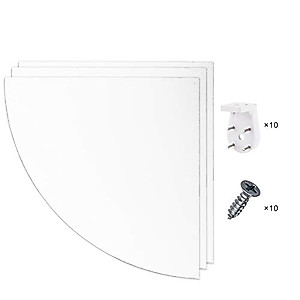 Suwimut Set of 3 Corner Mounting Shelf, Rustic Wood Floating Wall Mounted Storage Shelf with White Finish for Living Room, Bedroom, Bathroom, Kitchen, Office