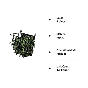 jezmozo Pet Hay Feeder for Rabbit Guinea Pigs Chinchilla Bunny Small Animal Basket with Hook Metal Grass Holder (1 Piece)