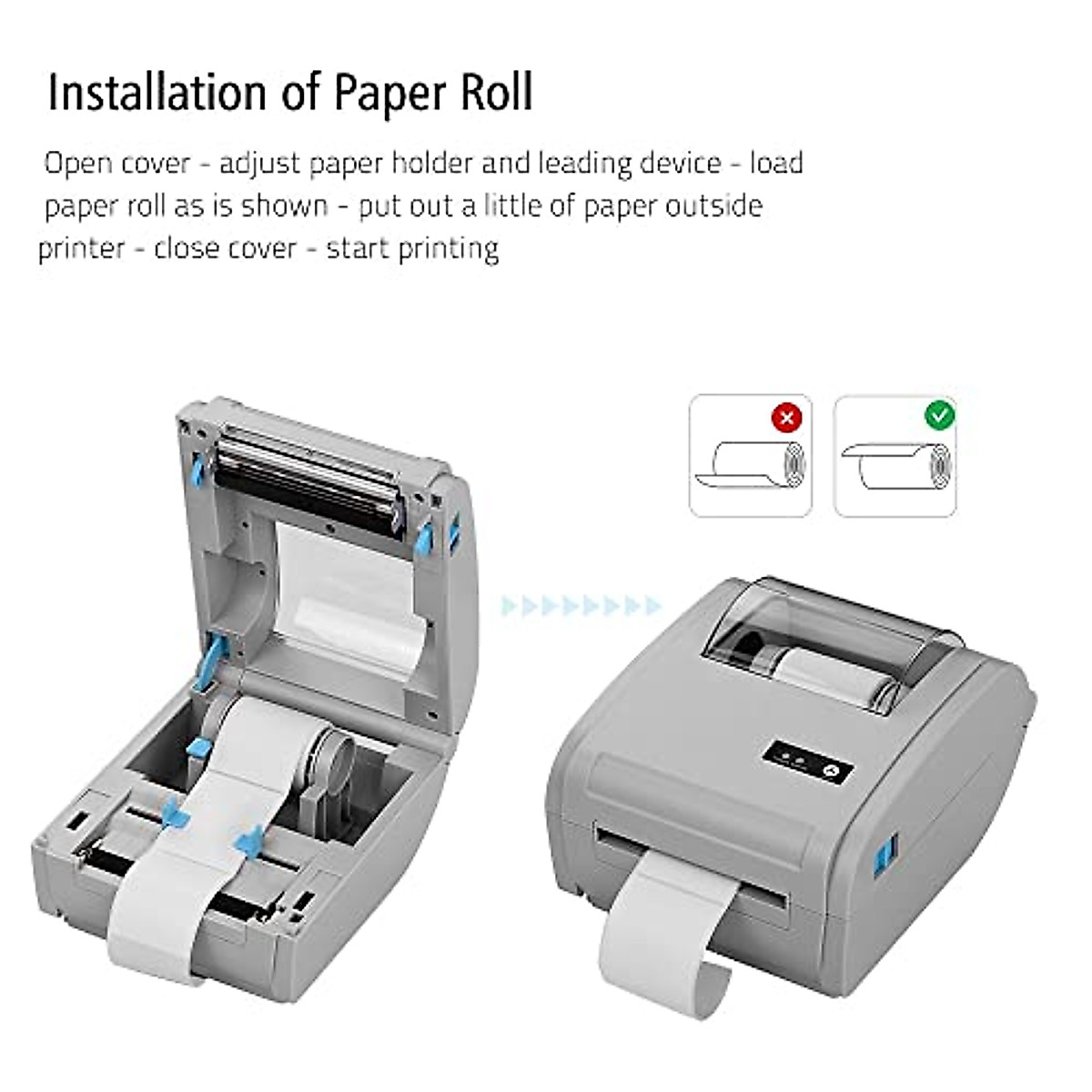 N/A Multifunction Desktop 110mm Thermal Paper Printer Barcode Label Printer USB BT Communication Interface Label Printer