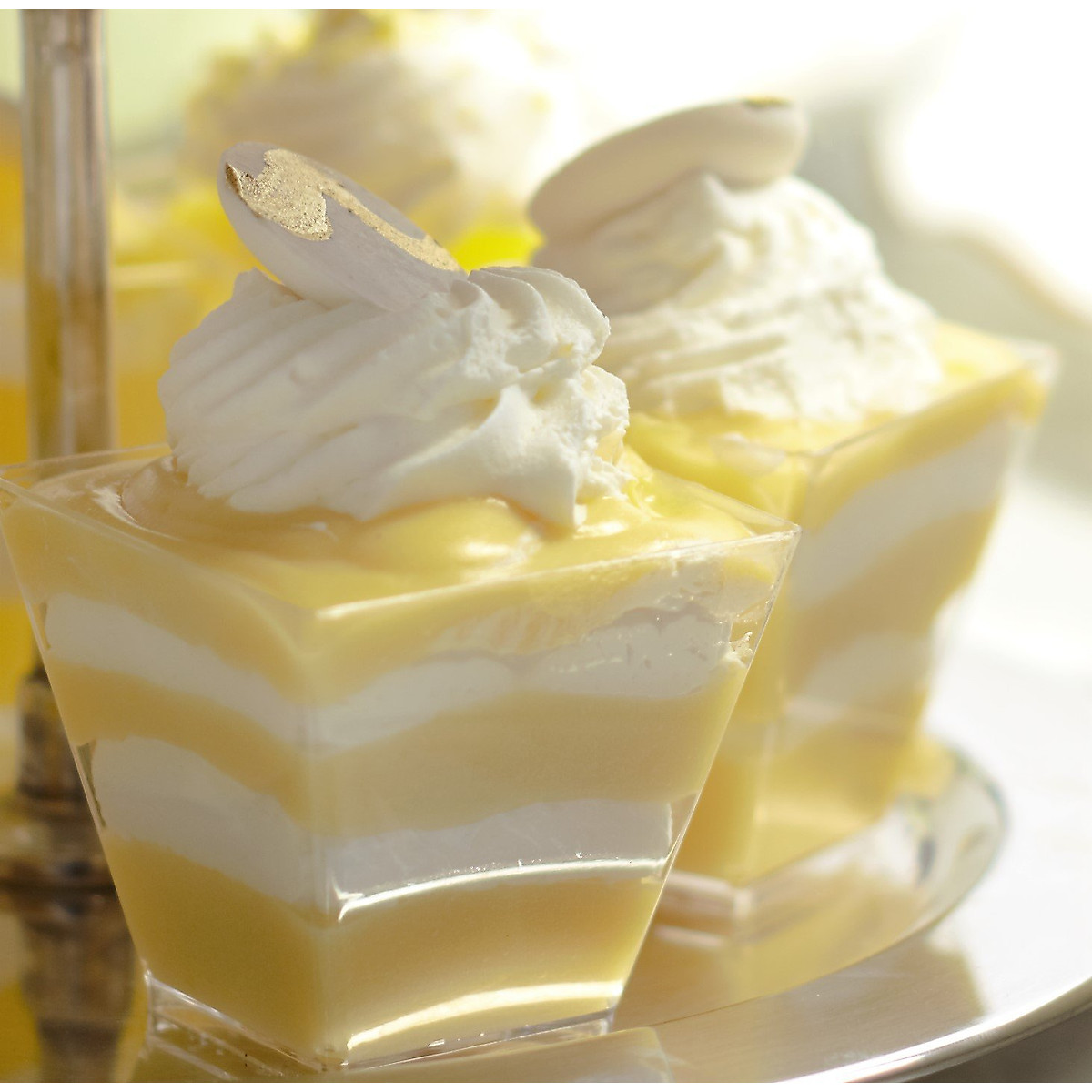 ImpiriLux 2 oz x 100 ct Dessert Cups with Spoons | Square Mini Plastic Dessert Cups + 100 Spoons | Chic Presentation of Desserts, Appetizers, Catering and Much More