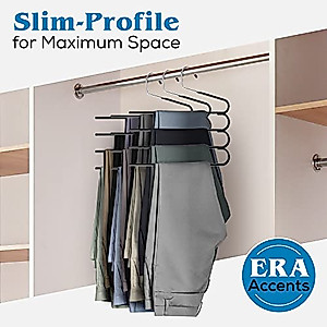Pants Hangers | Multi Pants Hangers Space Saving- 4 Tier Space Saving Hangers- Metal Hangers for Pants and Jean Hangers, Multi Pant Hangers Non Slip Hangers for Pants Organizer (3)